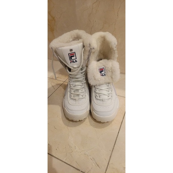 Fila | Shoes | Fila Disrupter Laceup Shearling Lined White Chunky Lug ...